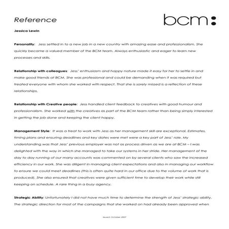 BCM Reference | DOC