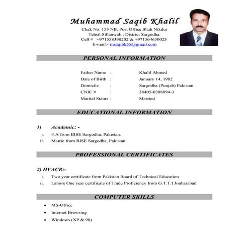 saqib cv chiller | DOC