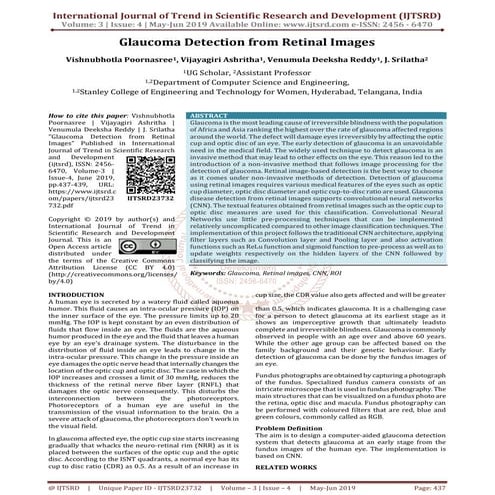 Glaucoma Detection from Retinal Images | PDF