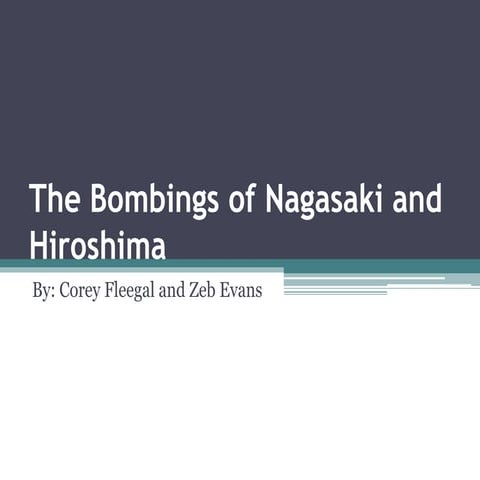 Nagasaki and Hiroshima | PPTX