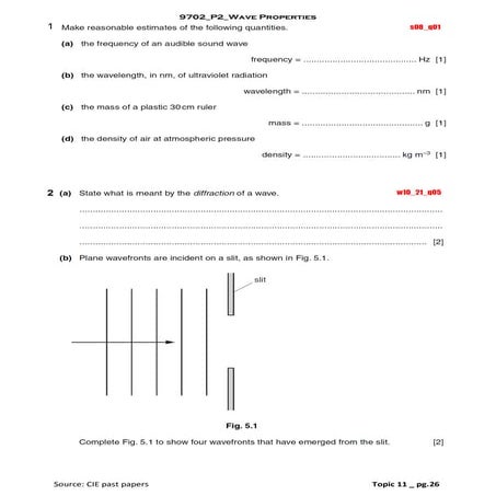 9702_p2_wave properties_em spectrum_doppler effect | PDF