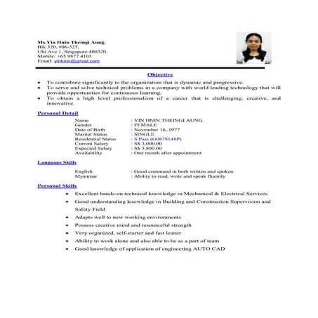 Resume_Yin Hnin Theingi Aung | PDF