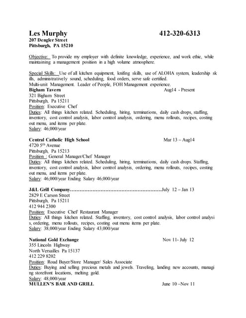 Jill pastry resume | PDF