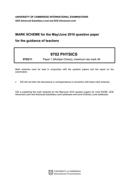 9702 w11 ms_21 | PDF | Physics | Science