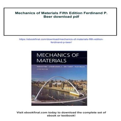 Mechanics of Materials Fifth Edition Ferdinand P. Beer | PDF