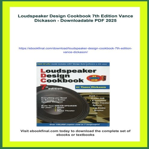 Loudspeaker Design Cookbook 7th Edition Vance Dickason | PDF