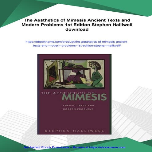The Aesthetics of Mimesis Ancient Texts and Modern Problems 1st Edition ...