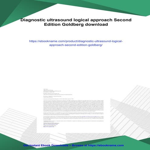 Diagnostic ultrasound logical approach Second Edition Goldberg | PDF