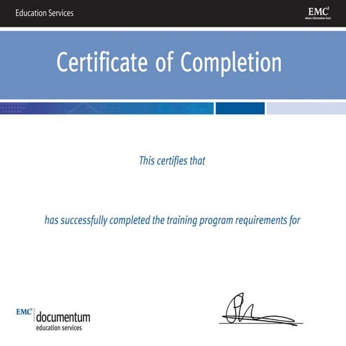 Information Storage Associate Version 3 (EMCISA) certificate | PDF