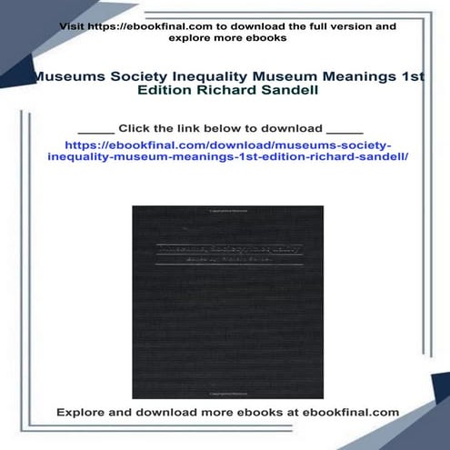 Museums Society Inequality Museum Meanings 1st Edition Richard Sandell ...