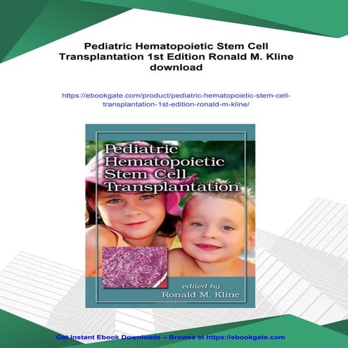 Pediatric Hematopoietic Stem Cell Transplantation 1st Edition Ronald M ...