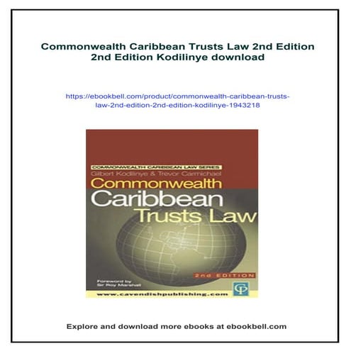 Commonwealth Caribbean Trusts Law 2nd Edition 2nd Edition Kodilinye | PDF