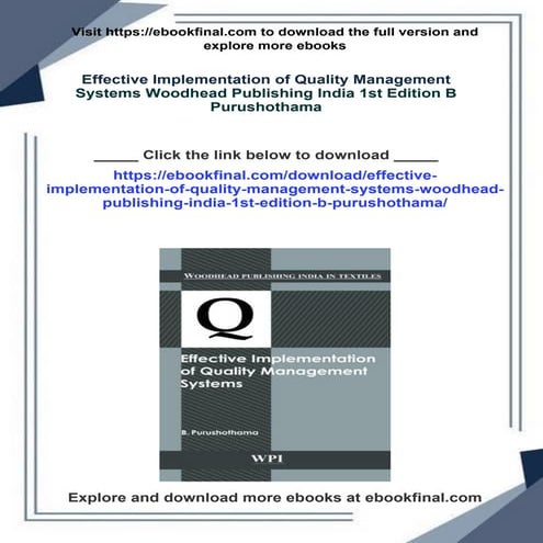 Effective Implementation of Quality Management Systems Woodhead ...