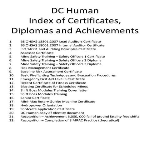 B. DC Human Certificates, Diplomas and Achievements | PDF