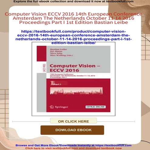 Computer Vision ECCV 2016 14th European Conference Amsterdam The Netherlands October 11 14 2016 ...