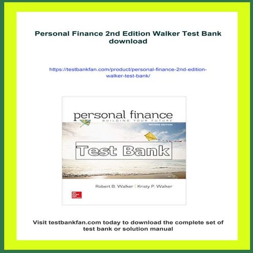 Personal Finance 2nd Edition Walker Test Bank | PDF