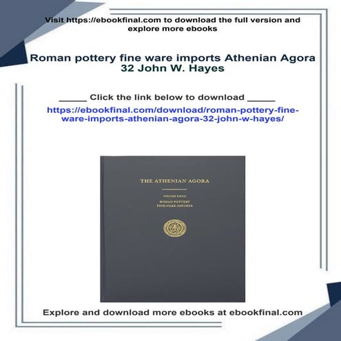 Roman pottery fine ware imports Athenian Agora 32 John W. Hayes | PDF