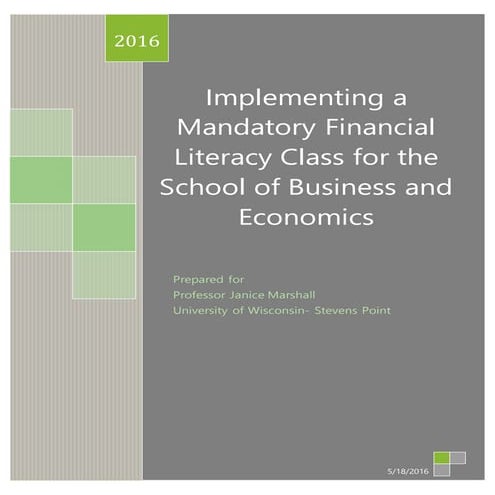 Proposal - Financail Literacy Implementation | DOCX