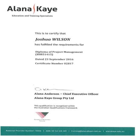 Diploma of Project Management Certificate | PDF