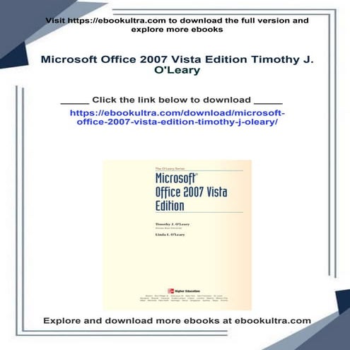 Download Full Microsoft Office 2007 Vista Edition Timothy J. O'Leary PDF All Chapters | PDF