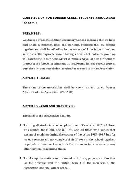 Apartment Association Byelaws Template | DOC