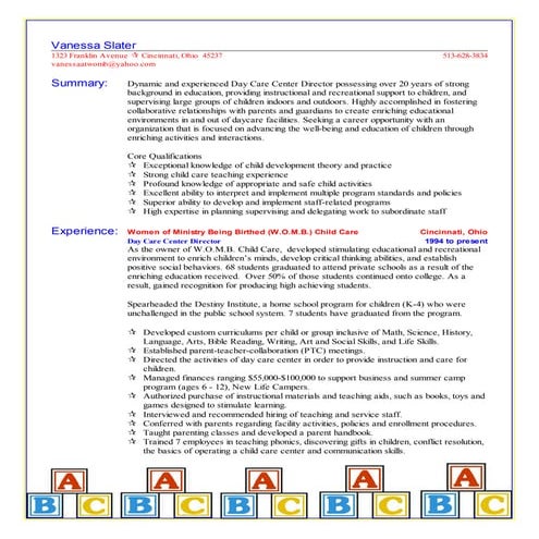 Vanessa Slater Resume | PDF