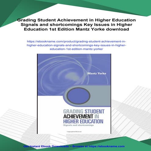 Grading Student Achievement in Higher Education Signals and ...