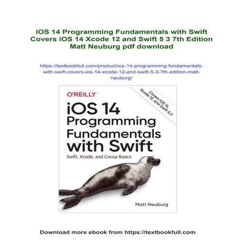 iOS 14 Programming Fundamentals with Swift Covers iOS 14 Xcode 12 and Swift 5 3 7th Edition Matt ...