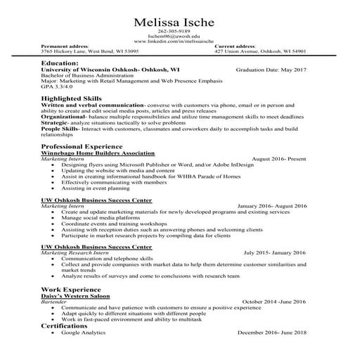 Melissa's resume dec .2016