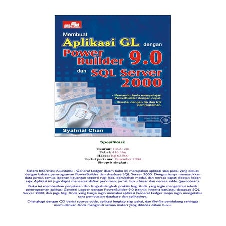 Membuat Aplikasi GL dengan PowerBuilder 9.0 dan SQL Server 2000 | PDF