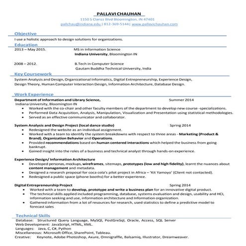 Resume_PallaviC | PDF | Computer Software and Applications | Computing