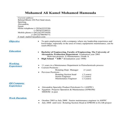 Mohamed Ali CV | DOC