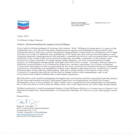 Andrew Williams reference letter | PDF