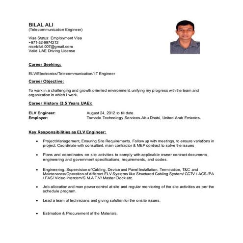 BILAL ALI CV | DOCX