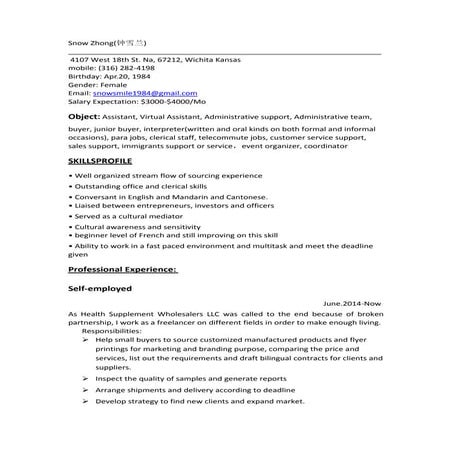 Snow general resume for US 2015 | PDF