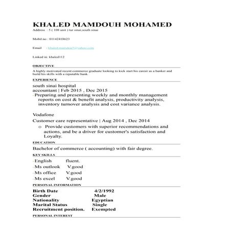 Khaled cv b_LT | PDF