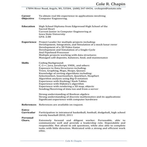 CAW Resume August2016 | PDF