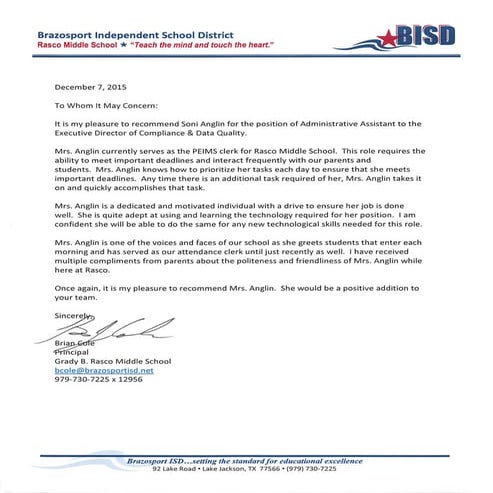 Reference Letter.BCole | PDF