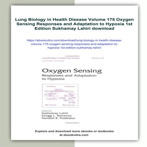 Lung Biology in Health Disease Volume 175 Oxygen Sensing Responses and ...