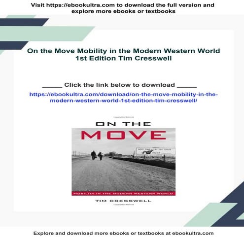 On the Move Mobility in the Modern Western World 1st Edition Tim ...