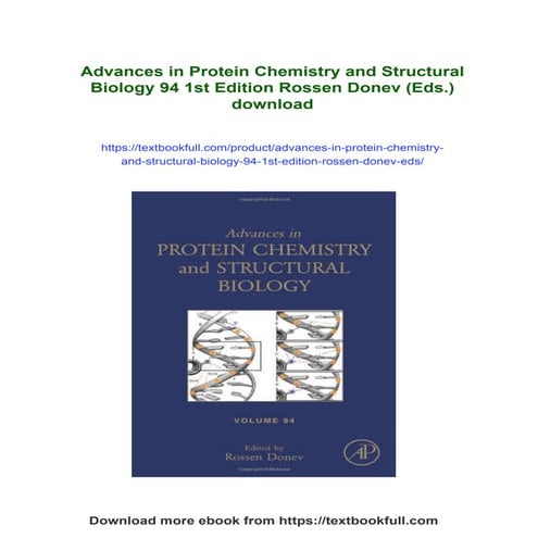 Advances in Protein Chemistry and Structural Biology 94 1st Edition ...
