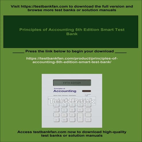 Principles of Accounting 5th Edition Smart Test Bank | PDF