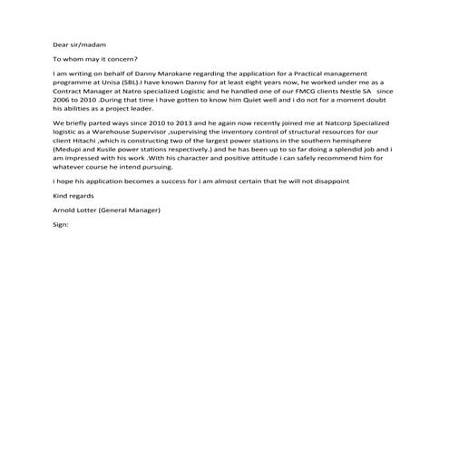 Reference Letter | DOC