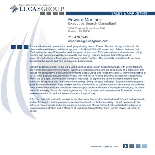 Edward Scott Martinez Lucas Group Biography | PDF