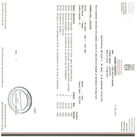 John Kennedy Transcript UCC | PDF | Celebrity Families | Pop Culture