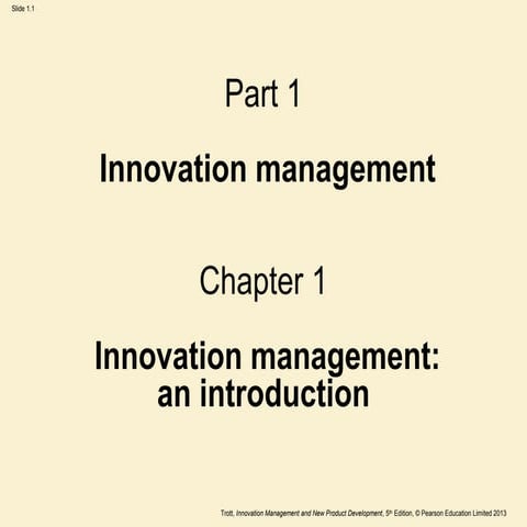 Innovation Management an Introduction | PPT