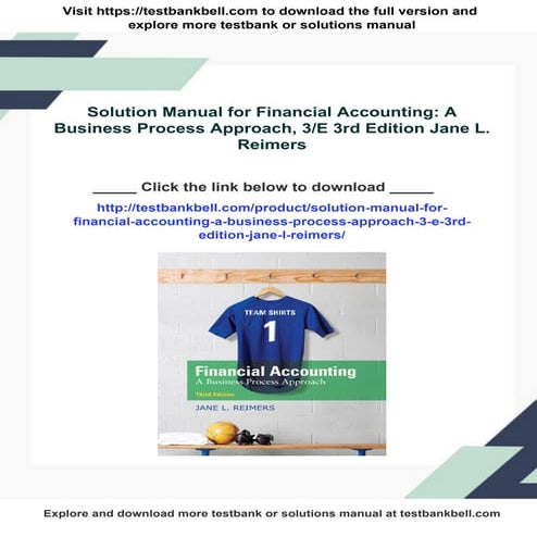Solution Manual for Financial Accounting: A Business Process Approach ...