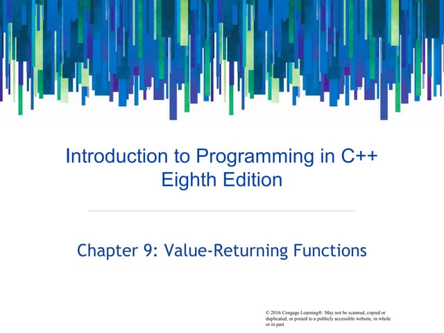 Chapter 9 Value-Returning Functions | PPT Chapter 9 Value-Returning Functions | PPT