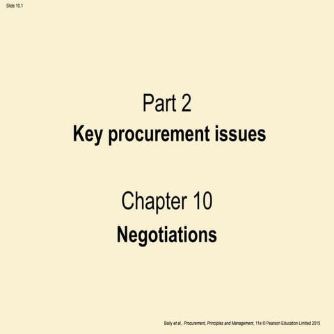 Procurement Principles : Key areas in Negotiation | PPT