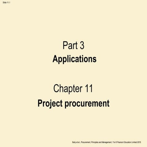Procurement Principles : Project Procurement | PPT